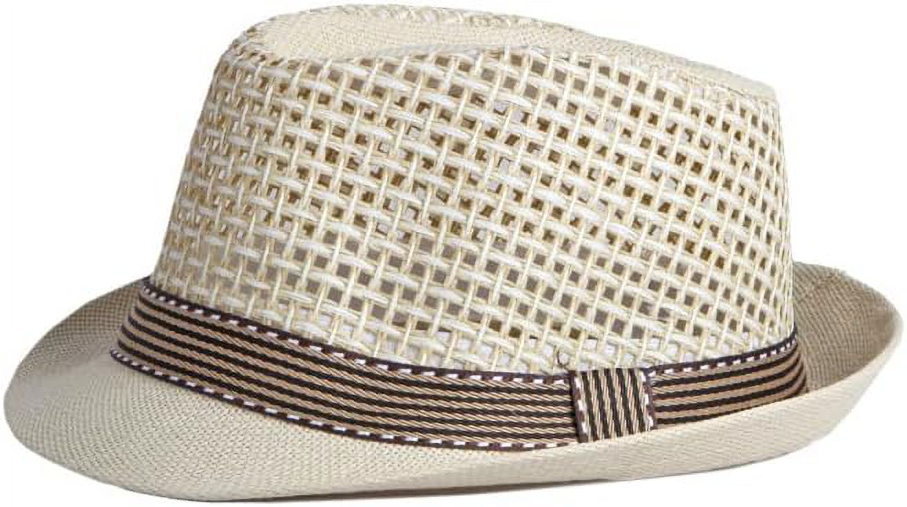 Straw Fedora Hat for Women Men Mesh Trilby Hat Panama Cuban Summer ...