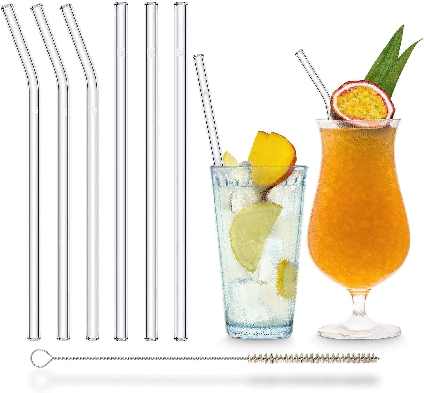 Straw Glass Straws Reusable Drinking Straw - 23 cm Straight & Curved ...