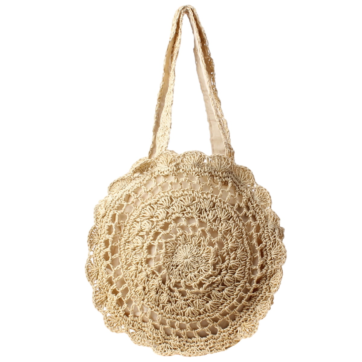 Straw Handbags Women Handwoven Round Straw Bags Hand Large Summer Beach ...
