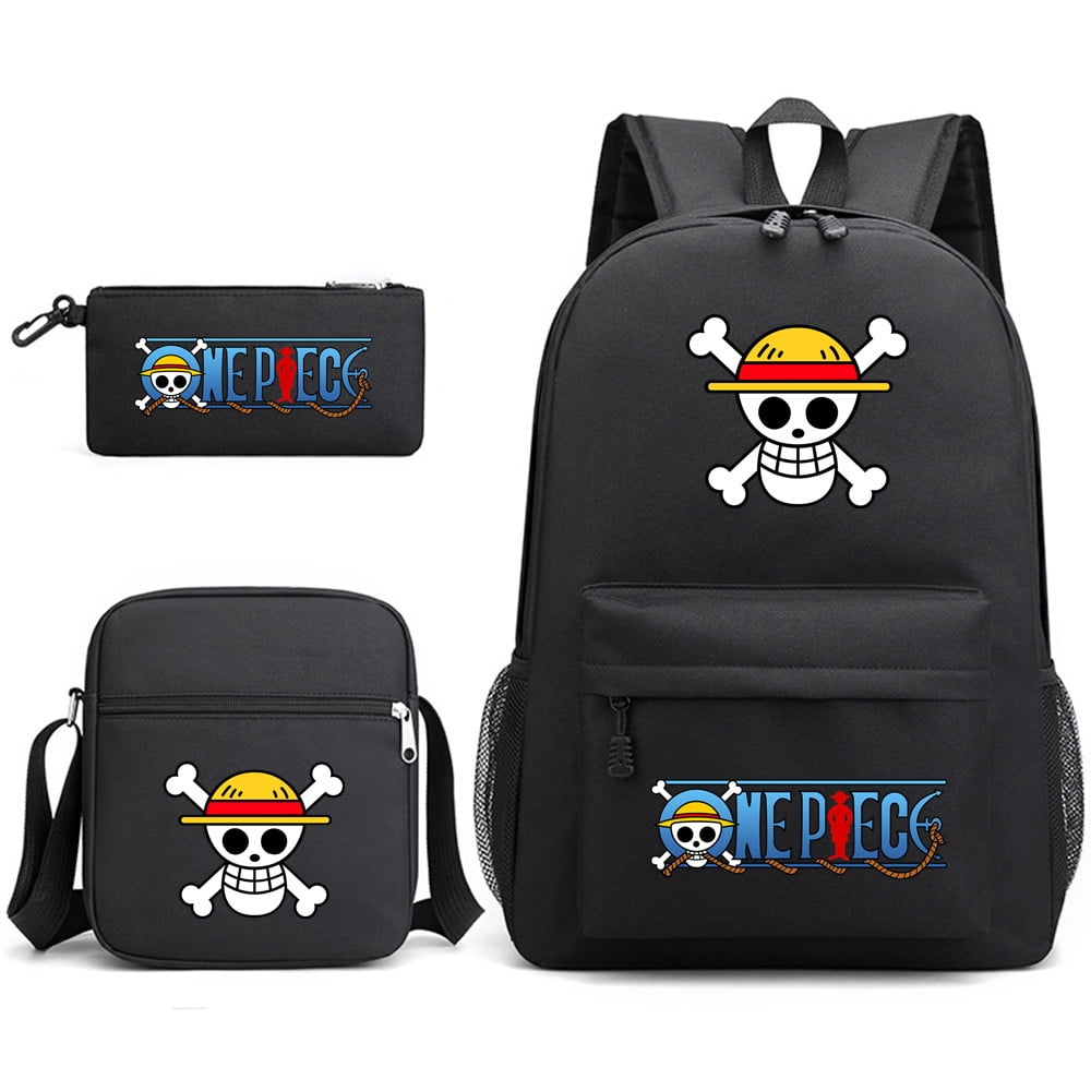 Straw Hat Pirate Commuter Backpack with Lunch Box and Pencil Case ...