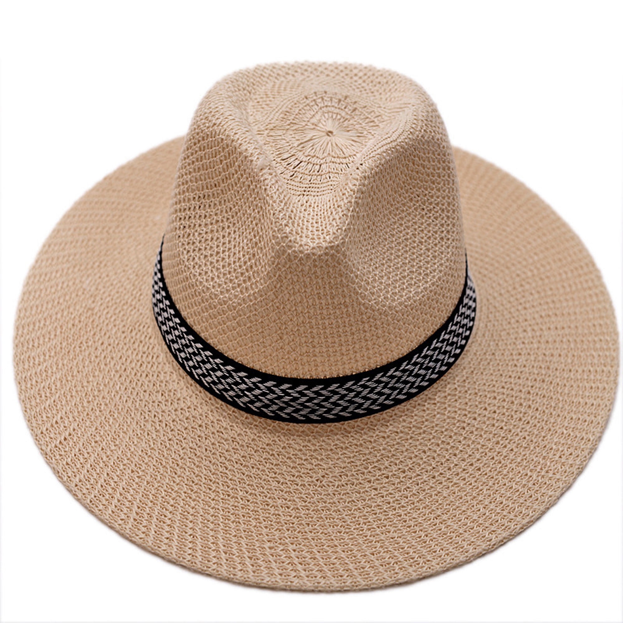Straw Hats for Men Summer Sun Protection Panama Hat Beach Sunscreen ...