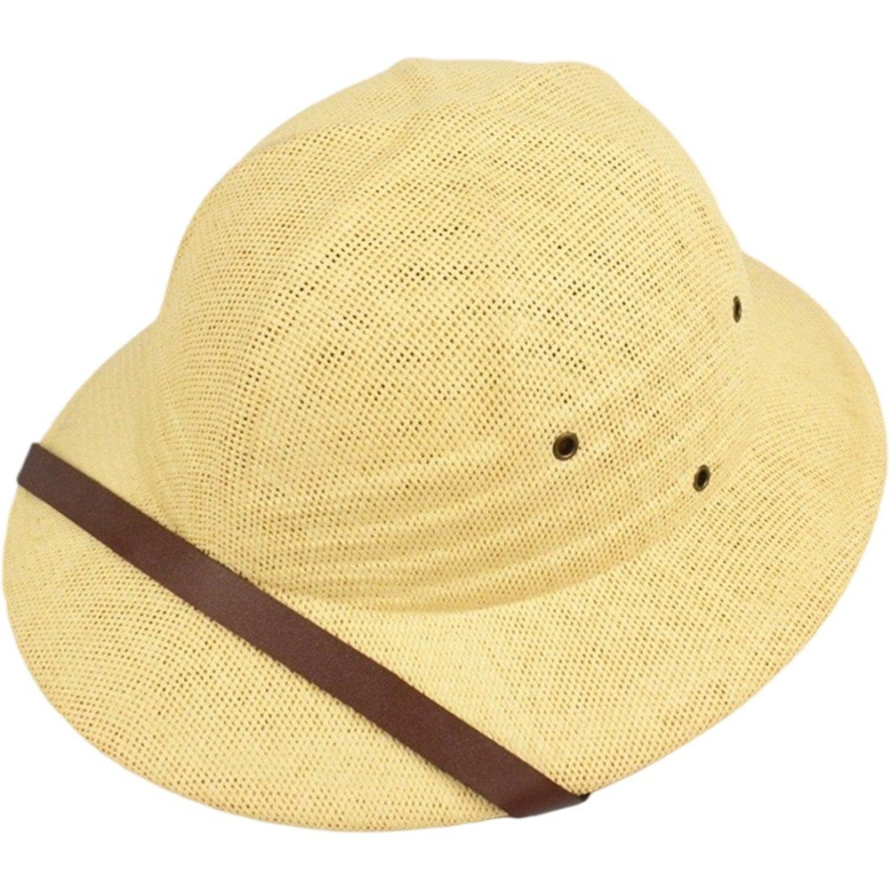 vlrwzc Straw Helmet Pith Sun Hat For Men Women Pith Helmet Hat Summer ...
