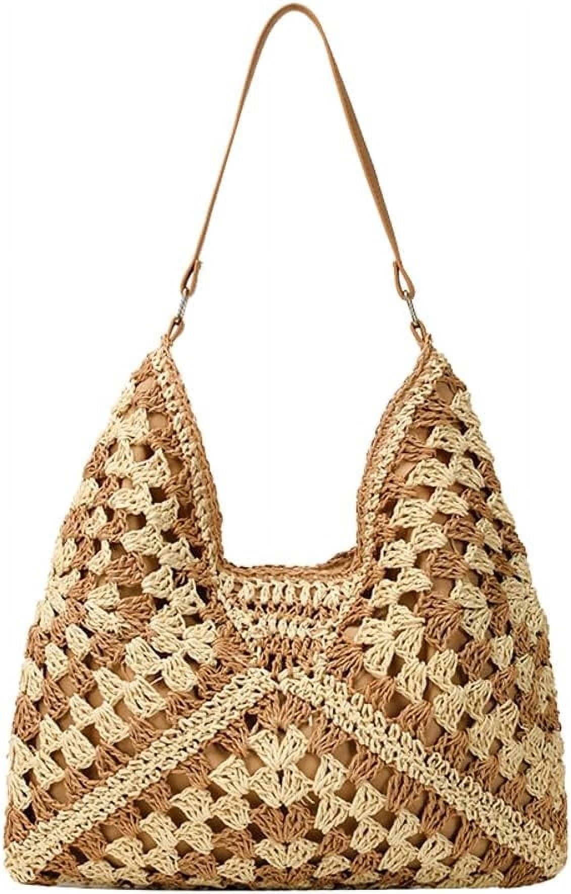 Straw Hobo Bags for Women Vintage Shoulder Bag Everything Tote Bag ...