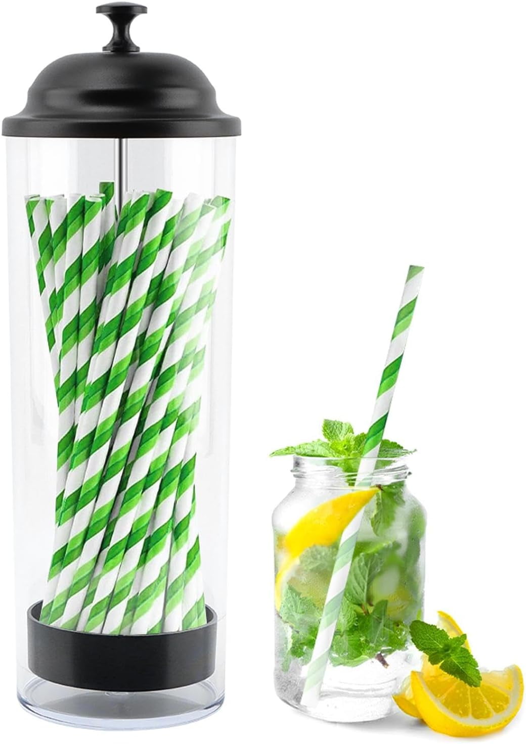 Straw Holder, Clear Drinking Straw Organizer, Stra-w Container, Plastic ...