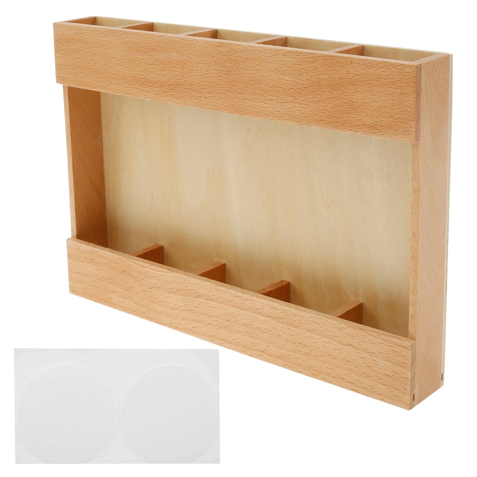 Straw Holder Sturdy Wood Straw Organizer with Adhesive Practical Straw ...