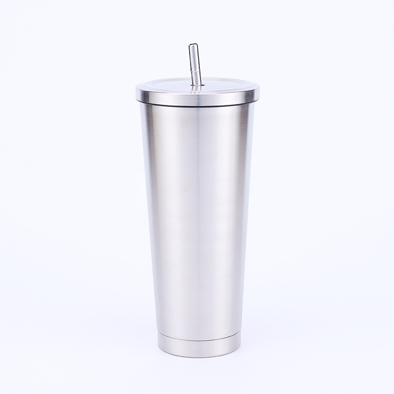 Straw Insulated Cup 304 Stainless Steel Straw Cup Double Vacuum Coffee Cup Outdoor Car Water ...