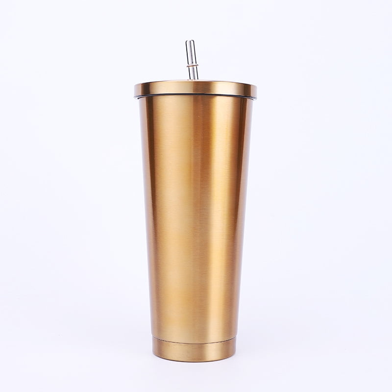 Straw Insulated Cup 304 Stainless Steel Straw Cup Double Vacuum Coffee ...