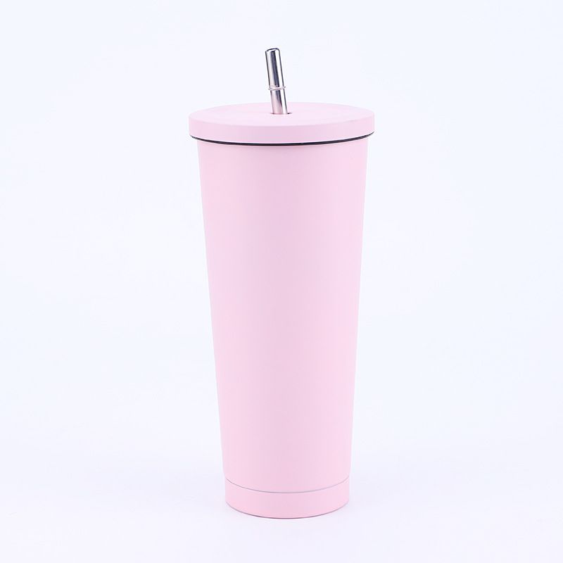 Straw Insulated Cup 304 Stainless Steel Straw Cup Double Vacuum Coffee Cup Outdoor Car Water ...