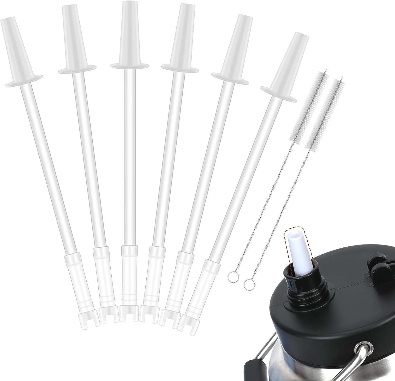 Straw Kit for RTIC Jugs - Reusable BPA Free 6 Pack Straw Adapter Kit ...