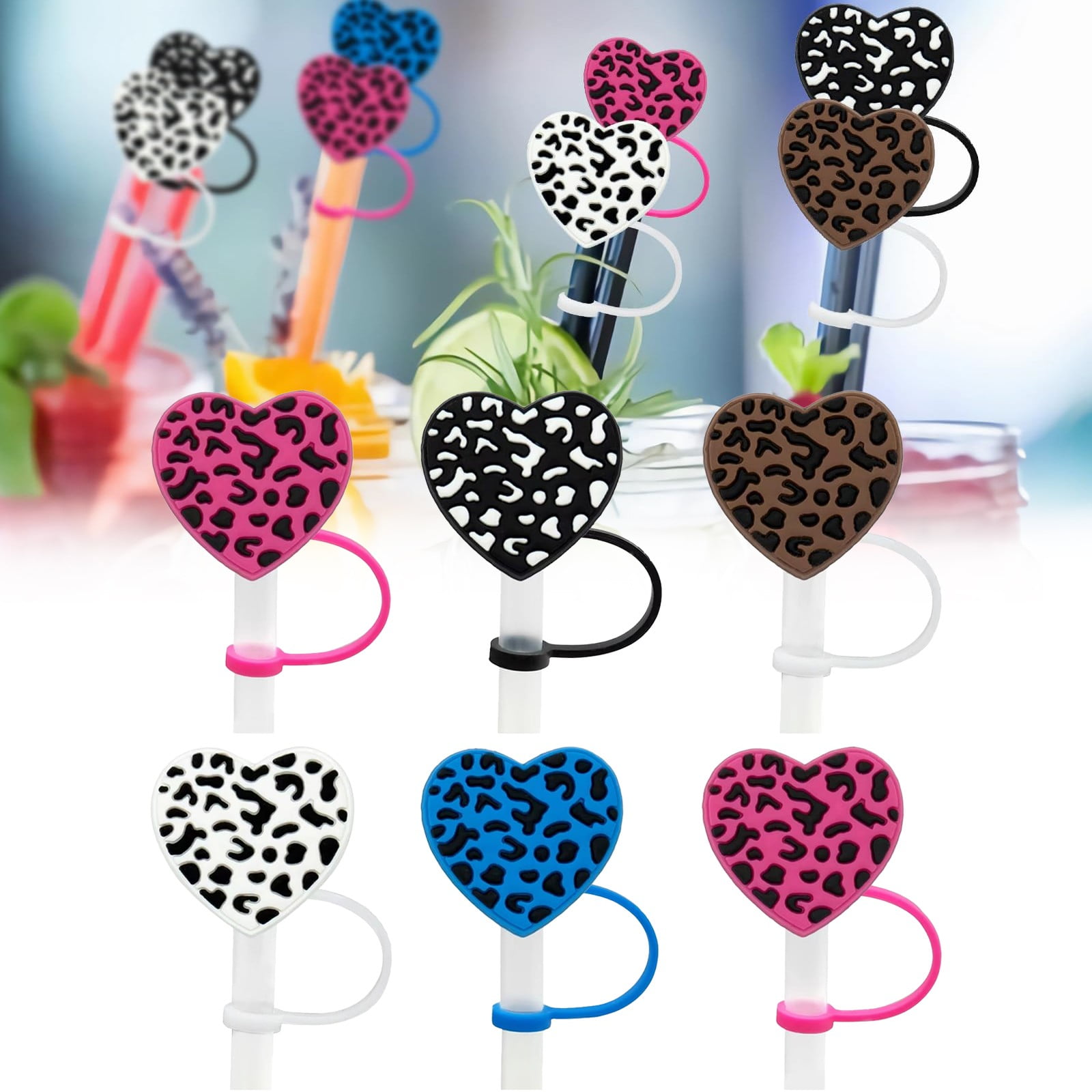 Straw Kitchen Suction Tubes Funny Toppers 6Pcs Cover Caps for Tumblers ...