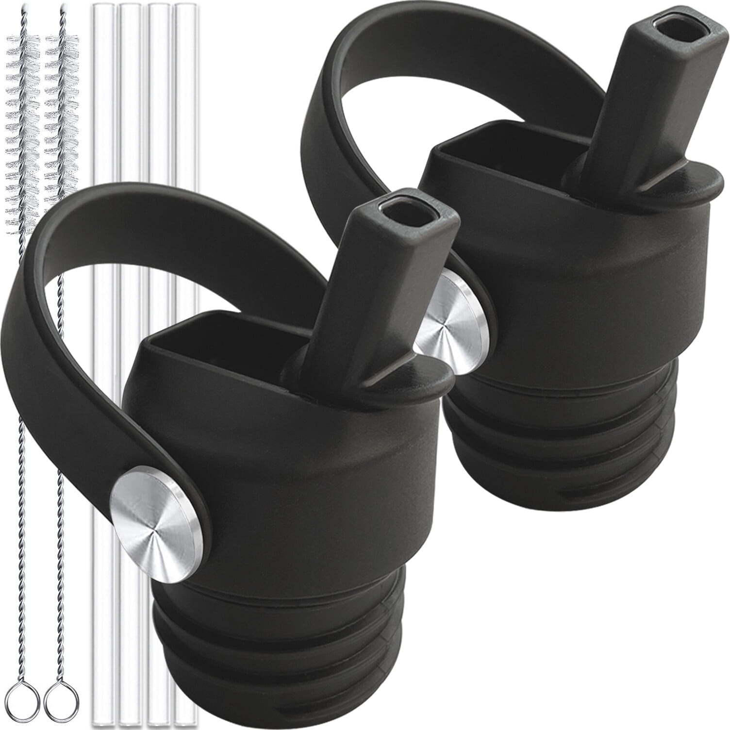 Straw Lid for Flask Standard Mouth, Flex Handle Lid with Straws for ...