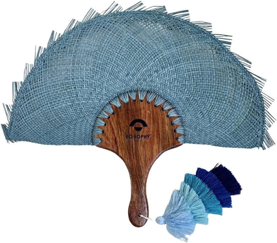 Straw Palm Handheld Fan - Handmade Abanico De Mano Woven Hand Fan ...