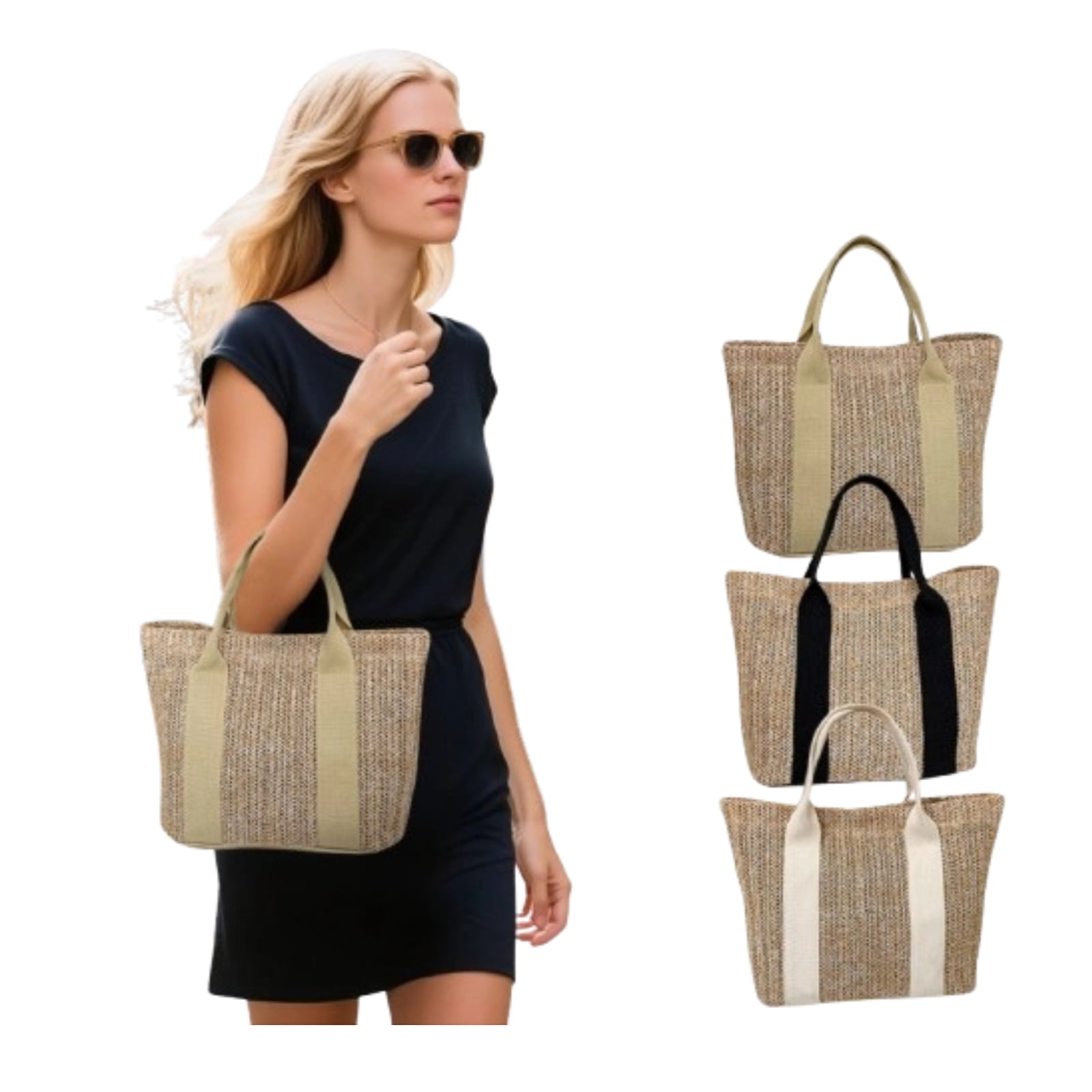 Straw Purses for Women 2025, Large Beach Bag Summer Woven Tote Bag ...