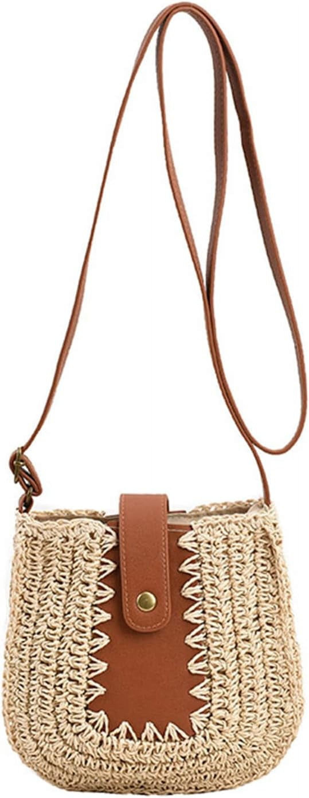 Straw Purses for Women, Summer Straw Crossbody Bag Purses Woven Straw ...