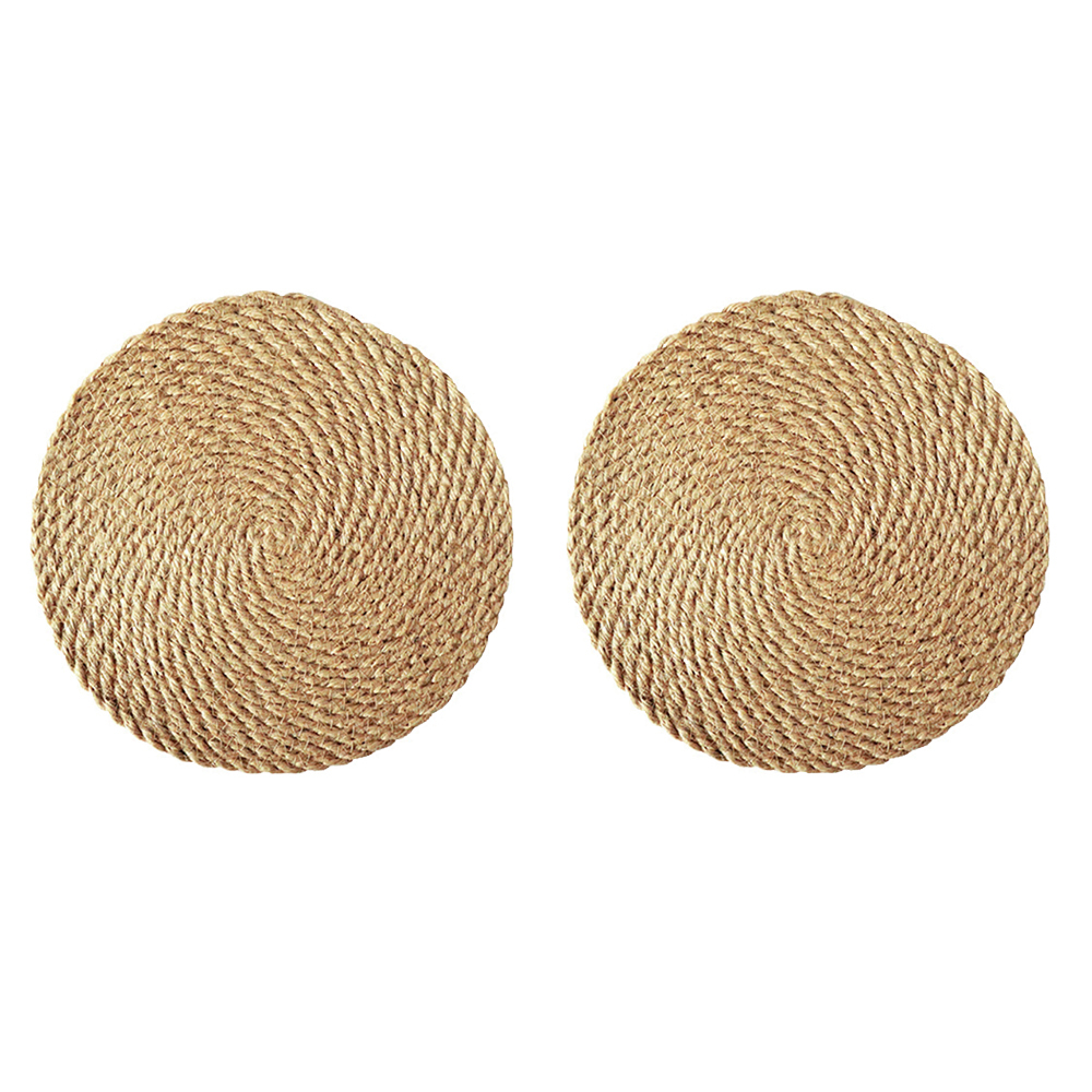 Straw Round Woven Placemats for Dining Table, Rattan Table Mats ...