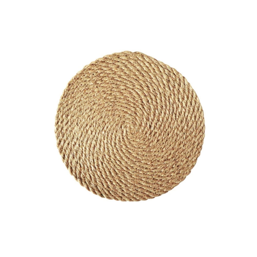 Straw Round Woven Placemats for Dining Table, Rattan Table Mats ...