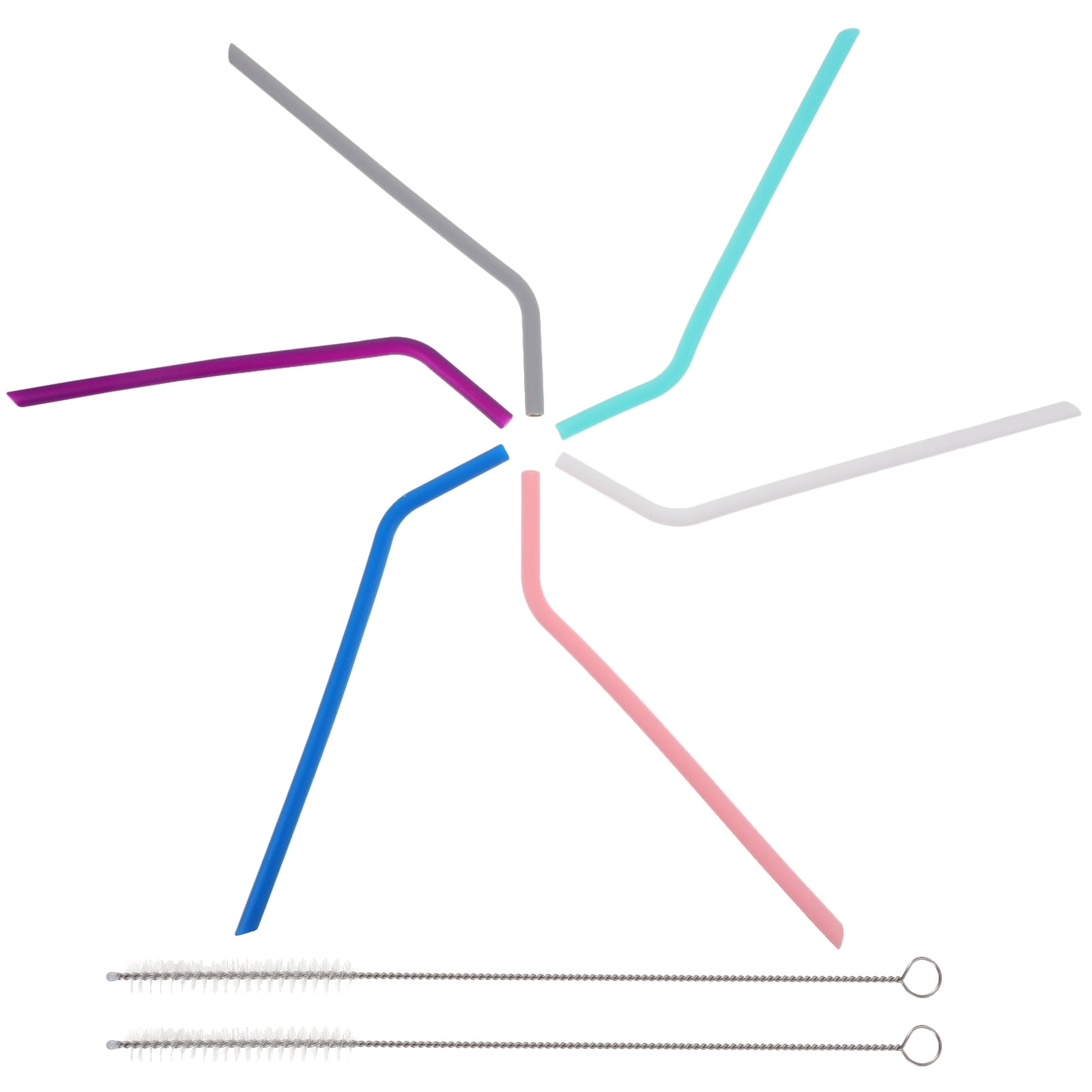 Straw Straws Tumbler Silicone Wine Reusable Reuseable Short Metal ...