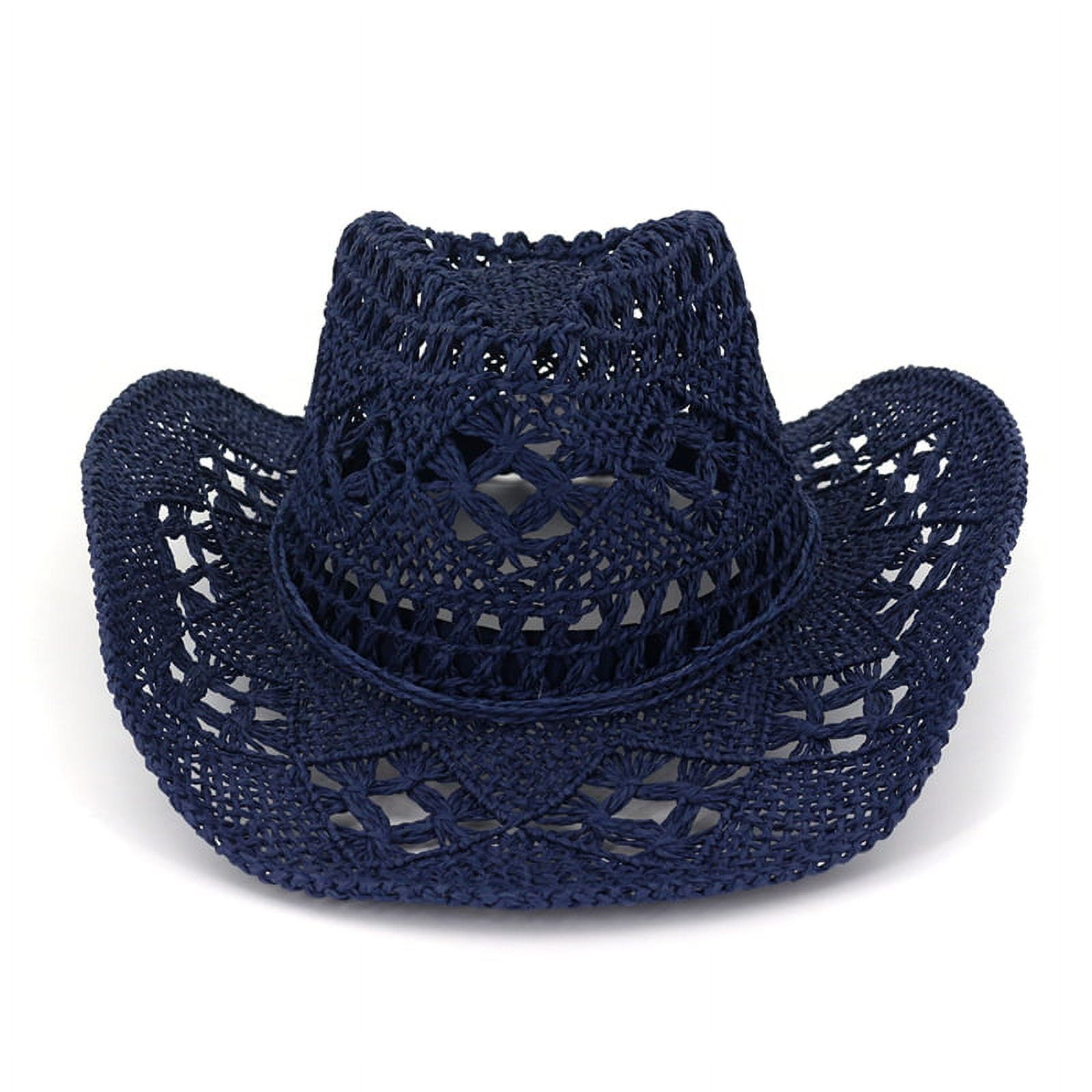 Straw Sun Hat for Women - Western Style Cowgirl Ranch Cowboy Hat ...