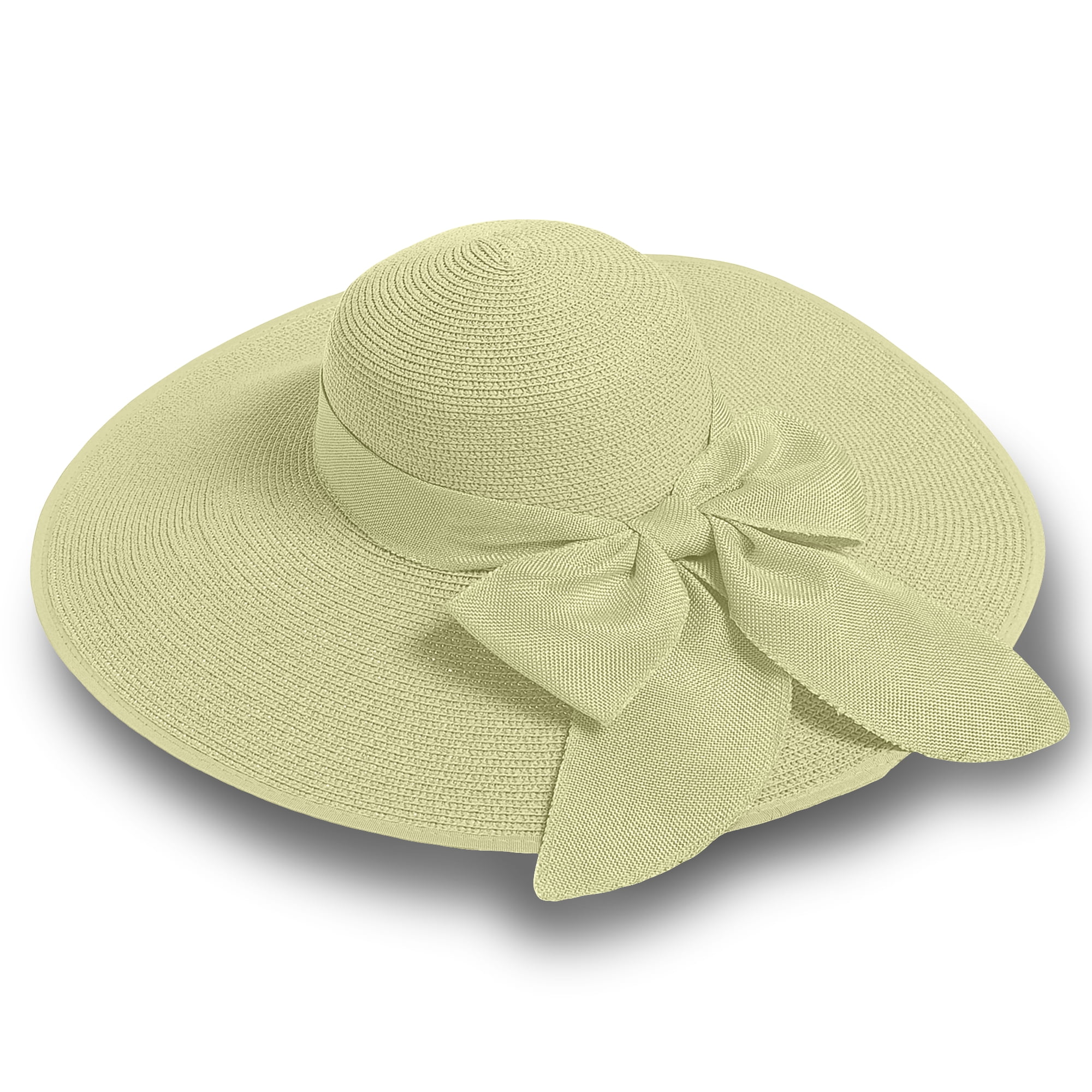 Straw Sun Summer Hat for Women, Female Wide Brim UPF 50+ UV Protection ...