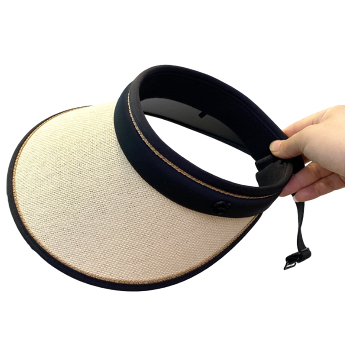 Straw Sun Visor Hats Wide-Brim Visors Foldable Beach Hat Summer Empty ...