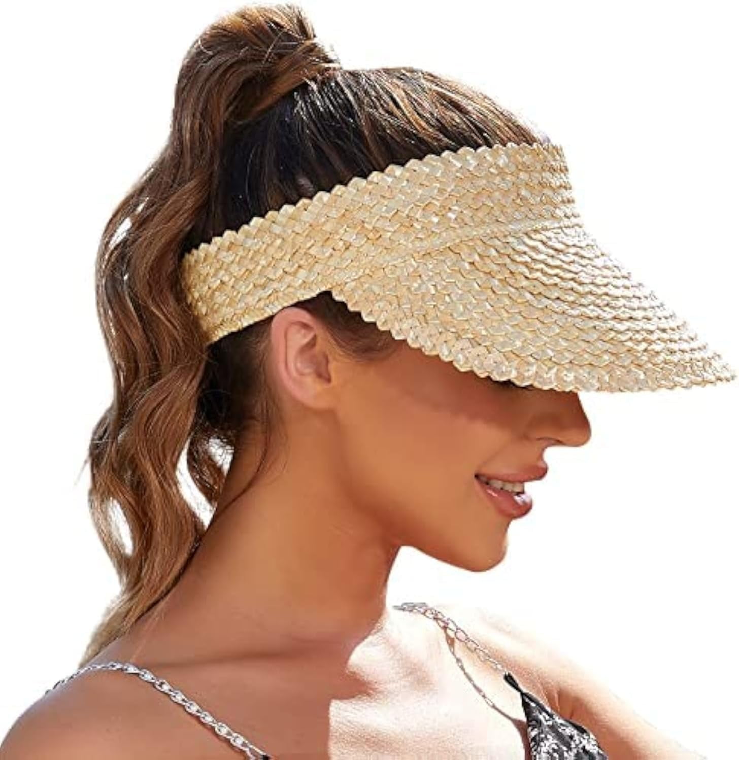Straw Sun Visors & Hats for Women - Packable Beach Hats, Handmade, Sun ...