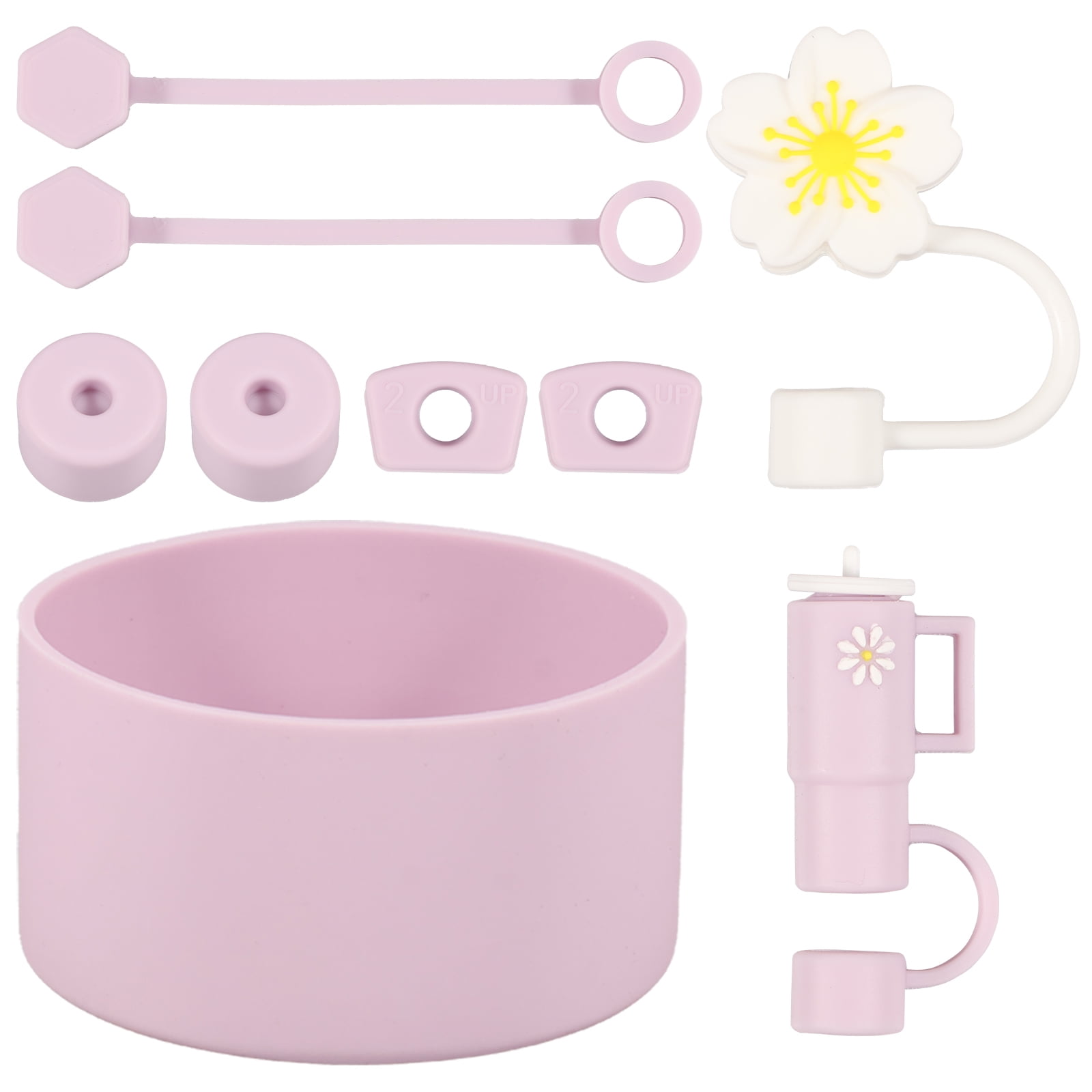 Straw Topper Silicone Straw Covers Cap with Silicone Boot Leakproof ...