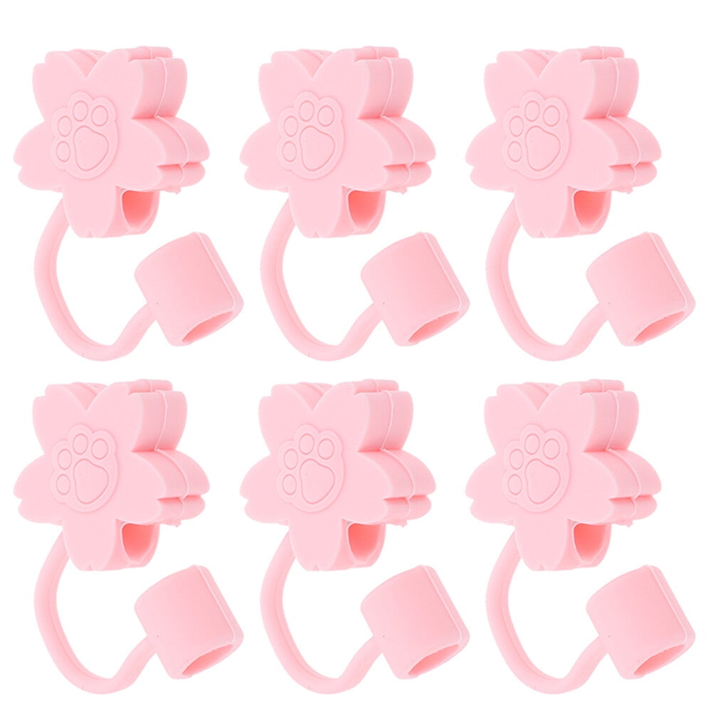 Straw Toppers For Tumblers 6Pcs Silicone Straw Tips Cover Reusable ...