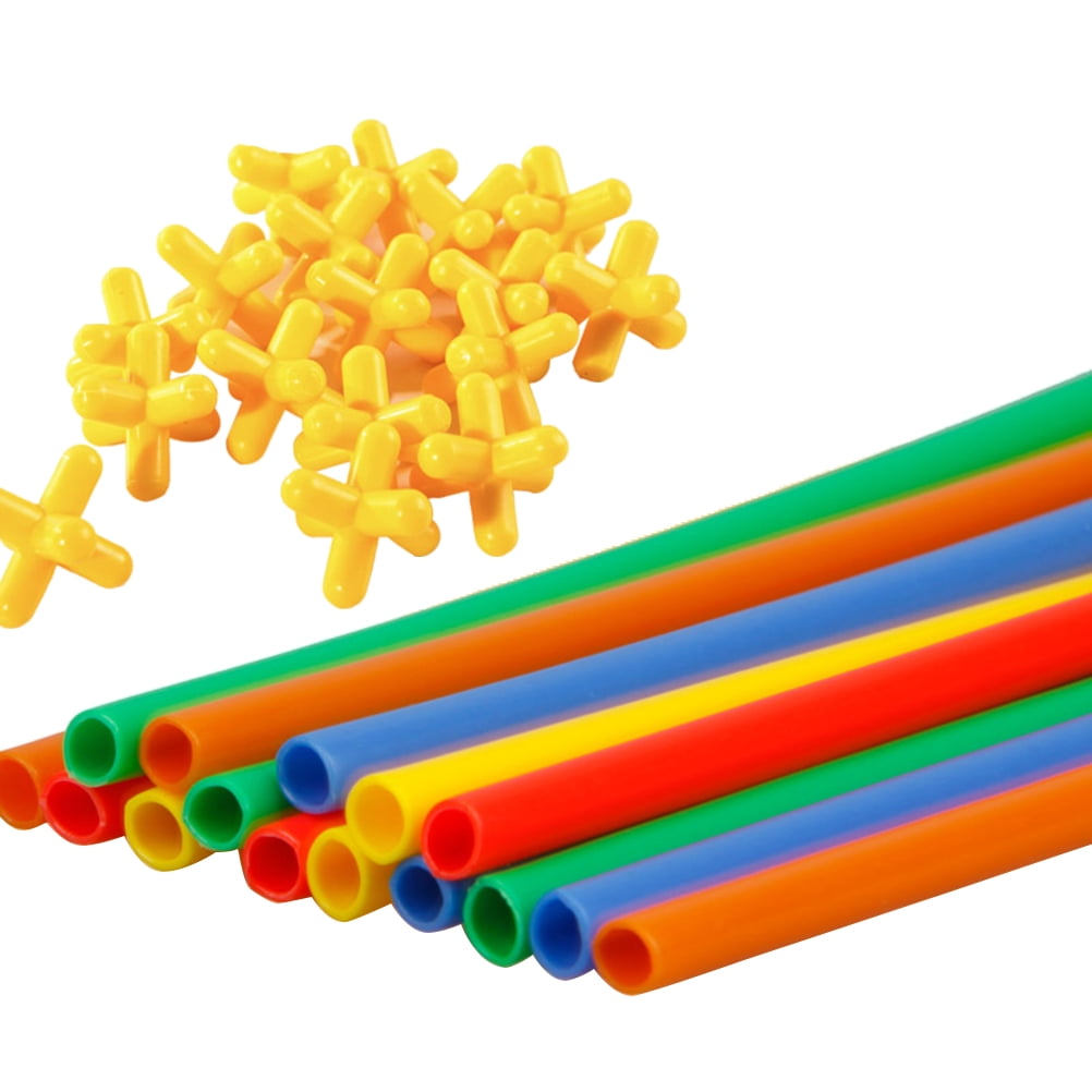 Toyandona Straw Building Toy with 500 Pieces for Kids Playing Assorted ...