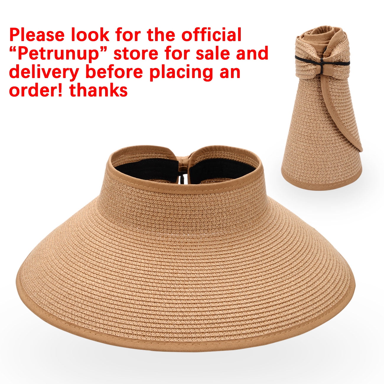 Straw Visors For Women Upf50 Wide Brim Foldable Summer Beach Sun Hat