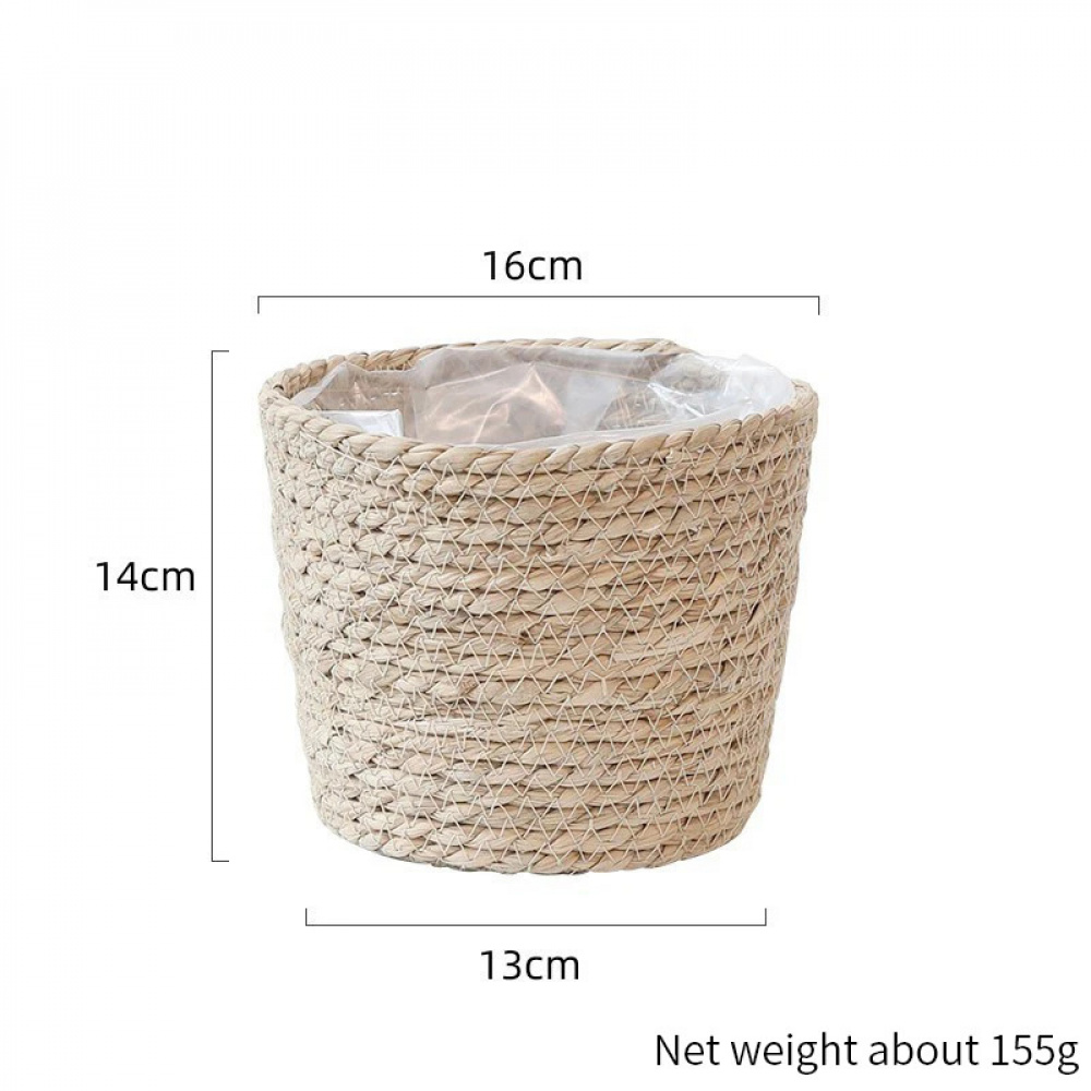 Straw Weaving Flower Plant Pot Basket Grass Planter Basket Indoor ...