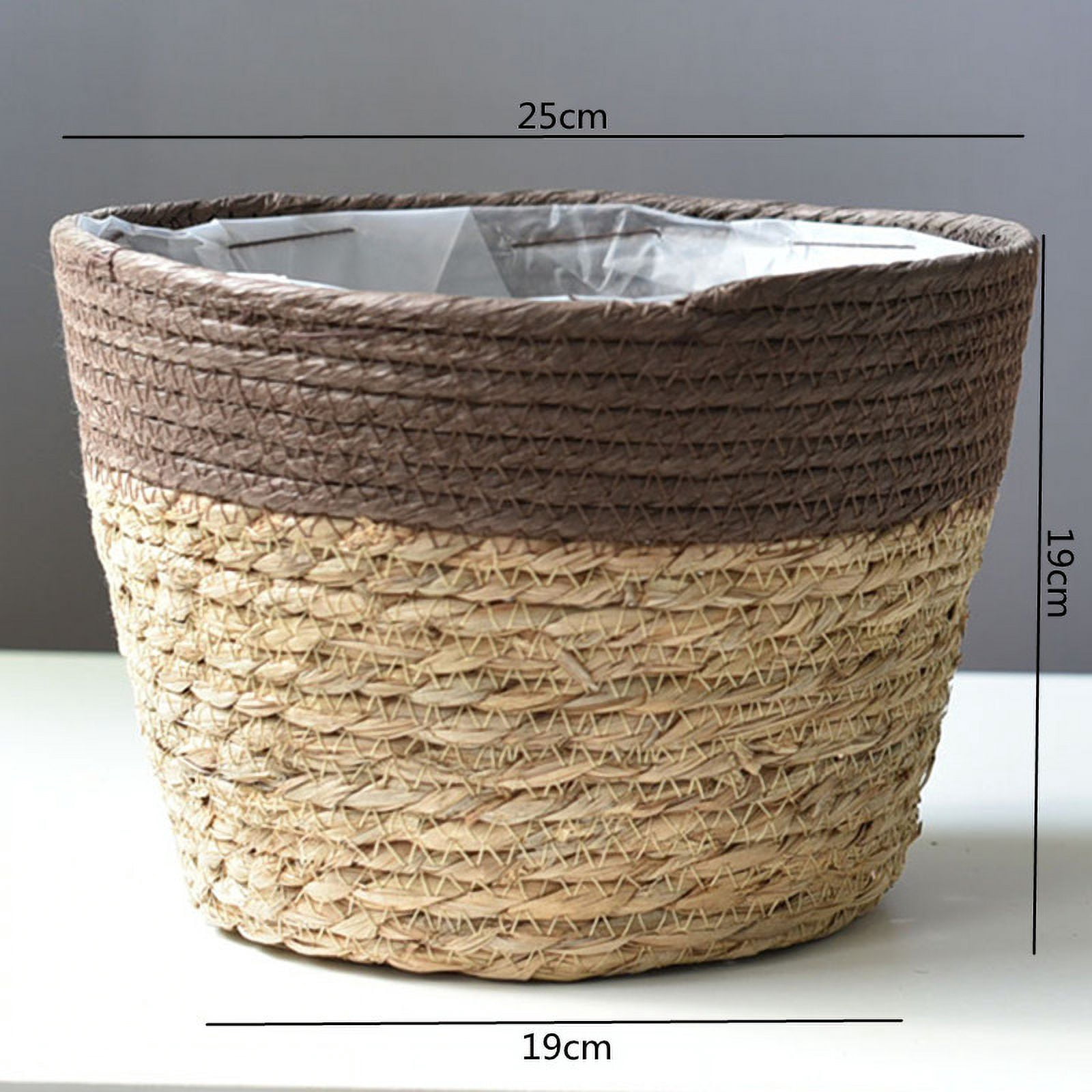 Straw Weaving Flower Plant Pot Basket Grass Planter Basket Indoor ...