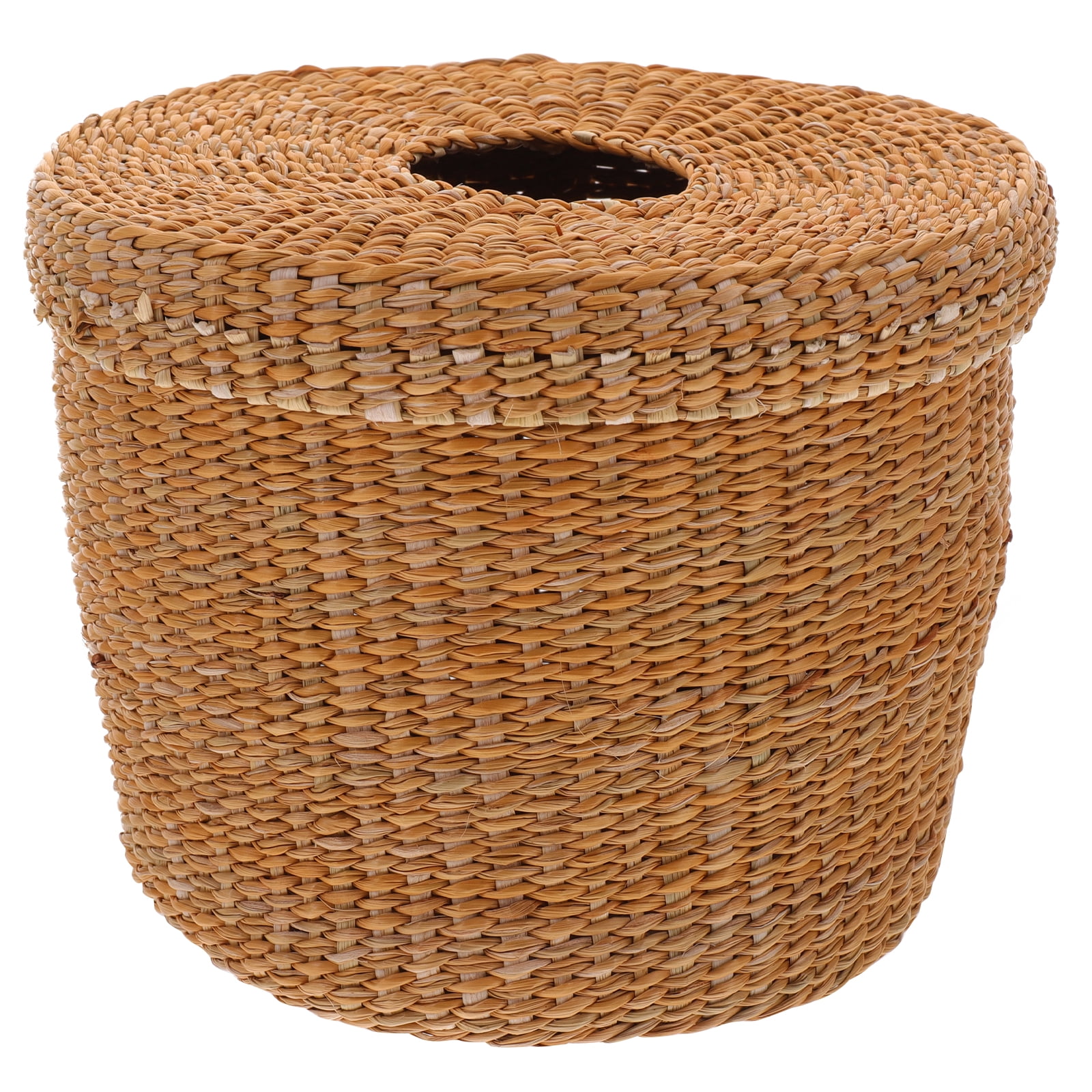 Straw Weaving Napkin Case Round Tissue Box Tissue Holder for Home Car ...