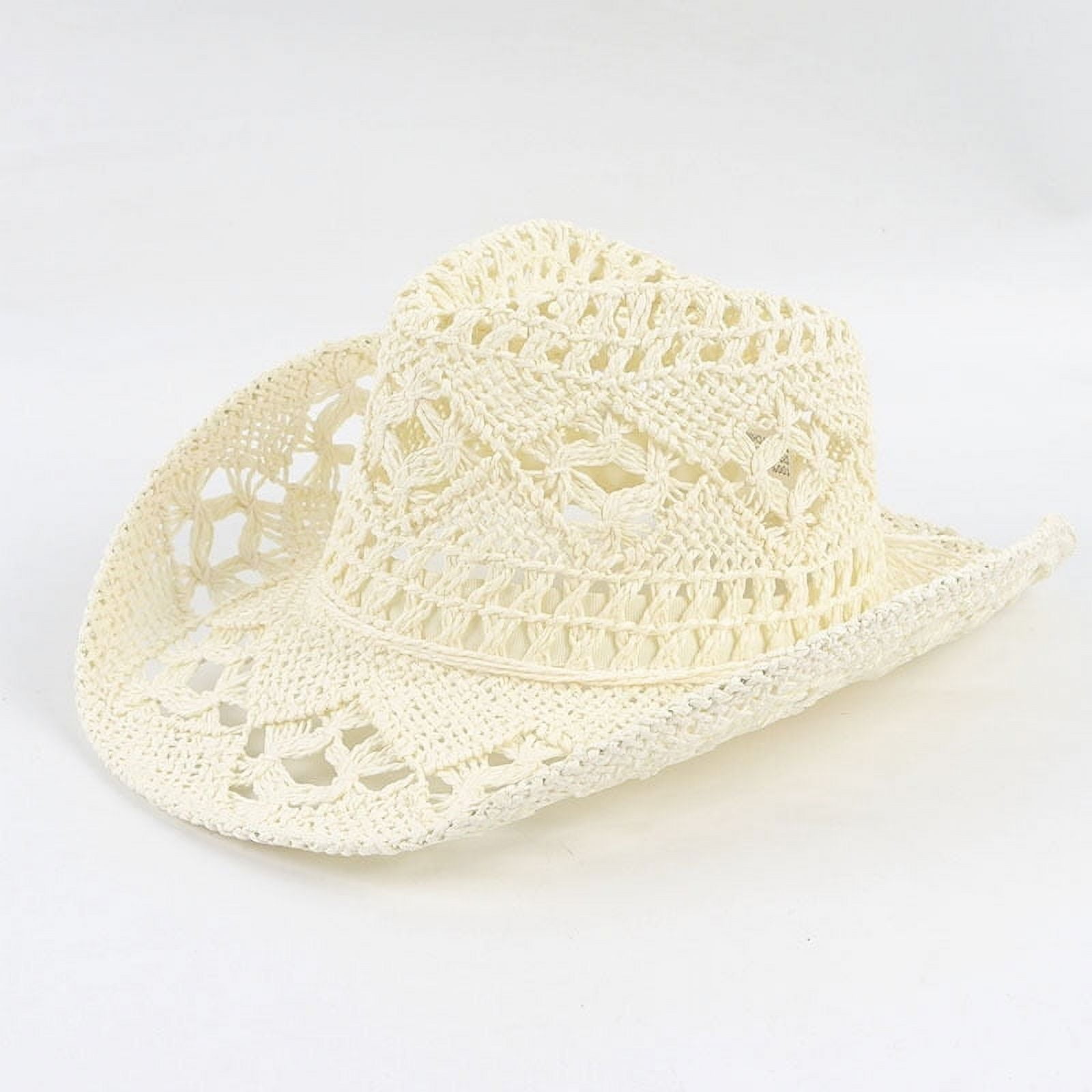 Straw Western Cowboy Hat Hand Made Beach Sunhats Party Cap For Man ...