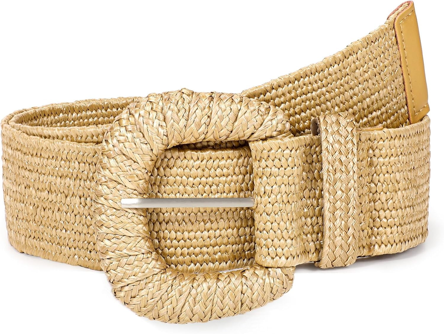 Straw Woven Elastic Belt for Women Stretchy Belts for Dress Fashion ...