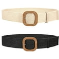 Straw Woven Elastic Stretch Belts Women, Wide Boho Braided Dress Belts ...