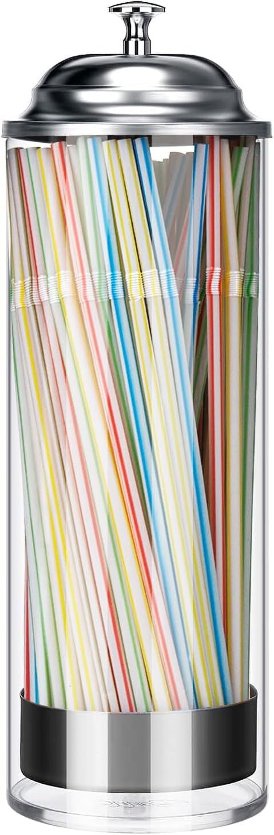 Straw rack dispenser for 100 straws, including a covered transparent ...