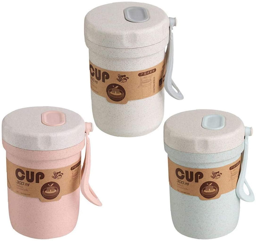 Straw soup cup soup box round food container, leak-proof microwave can ...