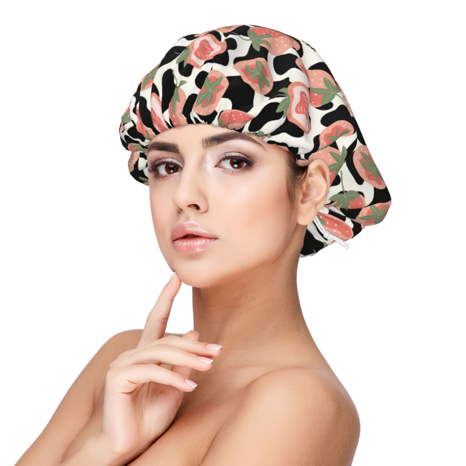 Strawberries And Cow Skin Silk Bonnet for Sleeping Women/Men ...