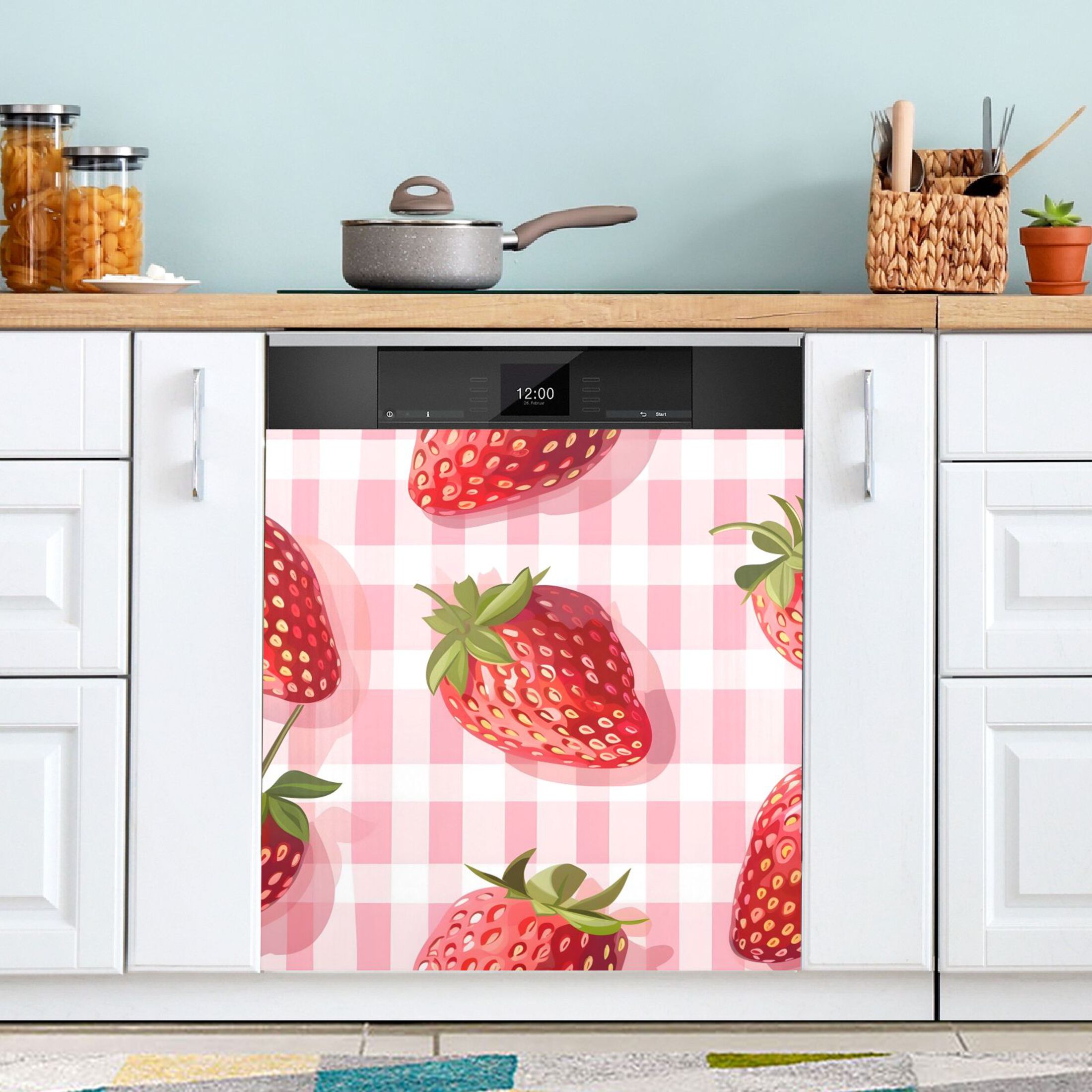 Strawberries Dishwasher Magnet Refrigerator Magnetic Cover Washing ...
