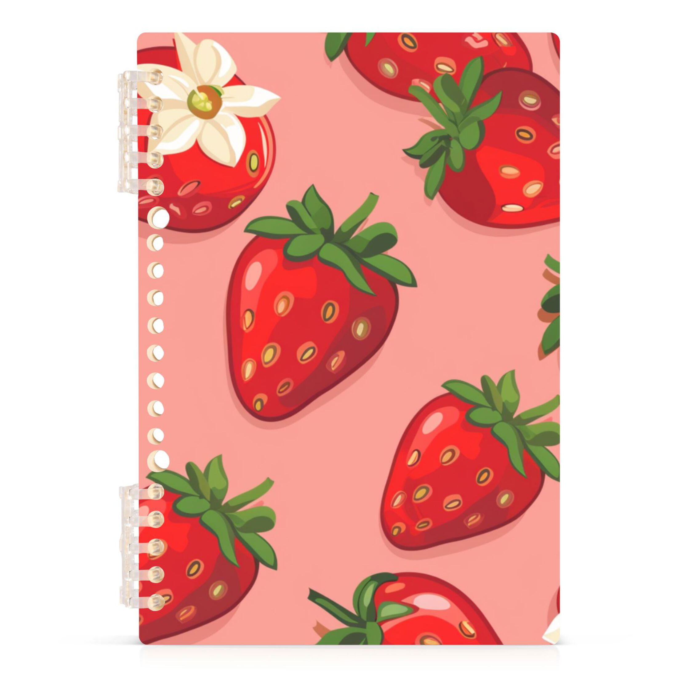 Strawberries Flowers Ring Binder Notebook Journey Note Diary College ...