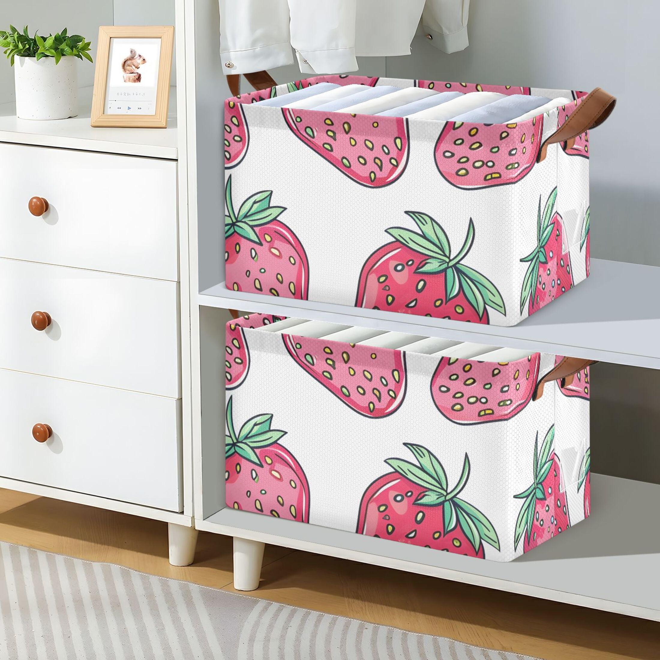 Strawberries Foldable Storage Large Fabric Storage Baskets Organizer ...