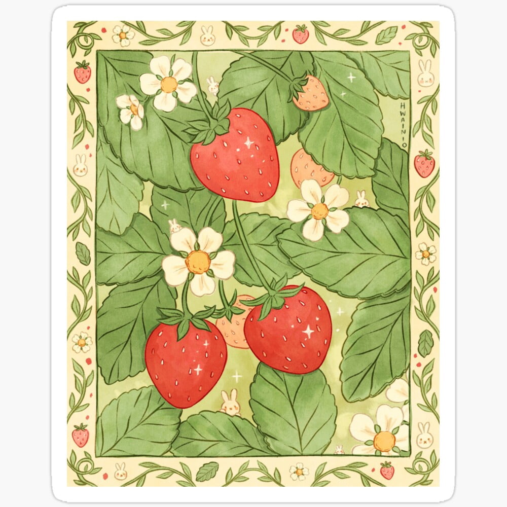 Strawberries For Life Sticker Phone Decal Water Bottle Stickers Car ...
