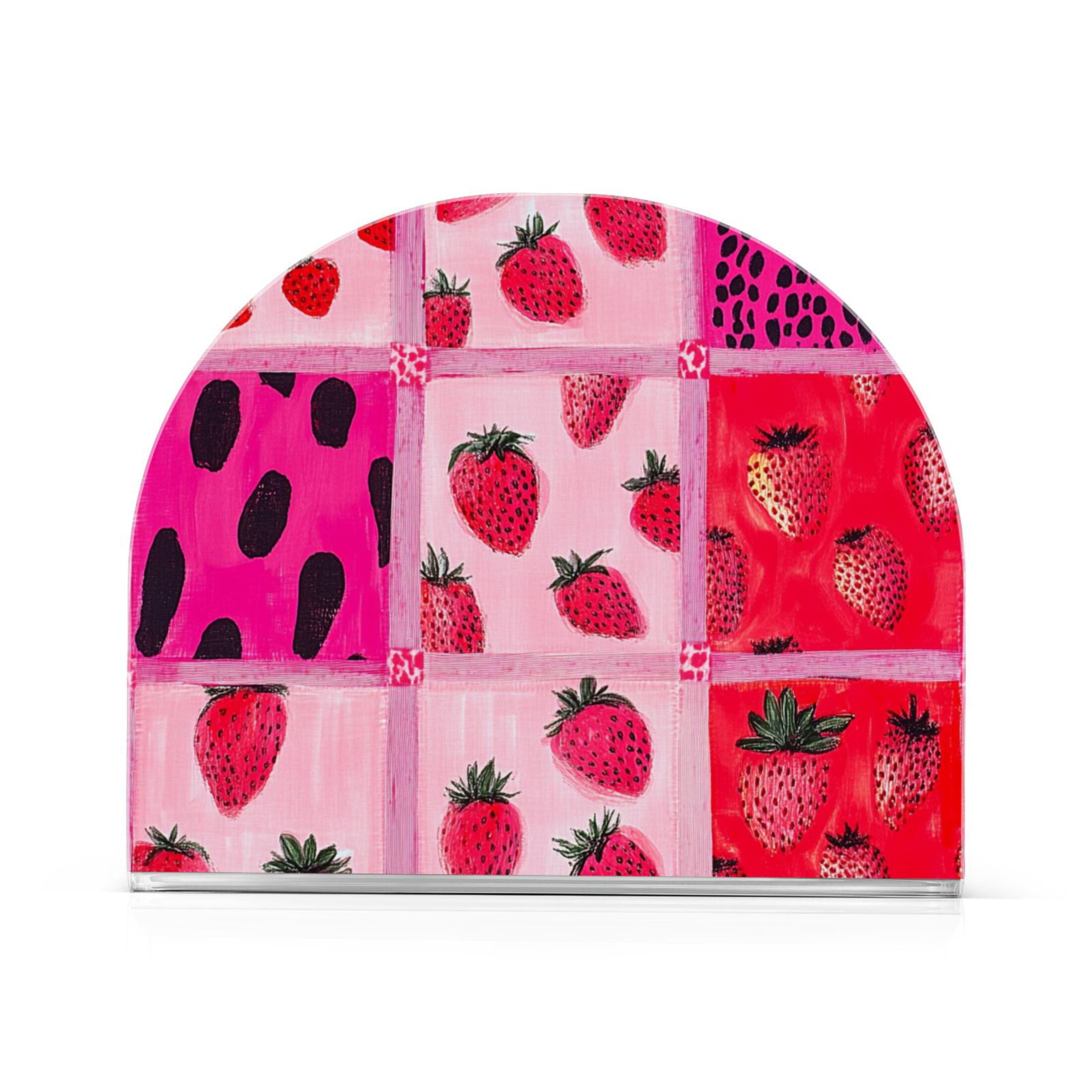 Strawberries and Pink Leopard Napkin Holders for Tables Napkin Stand ...