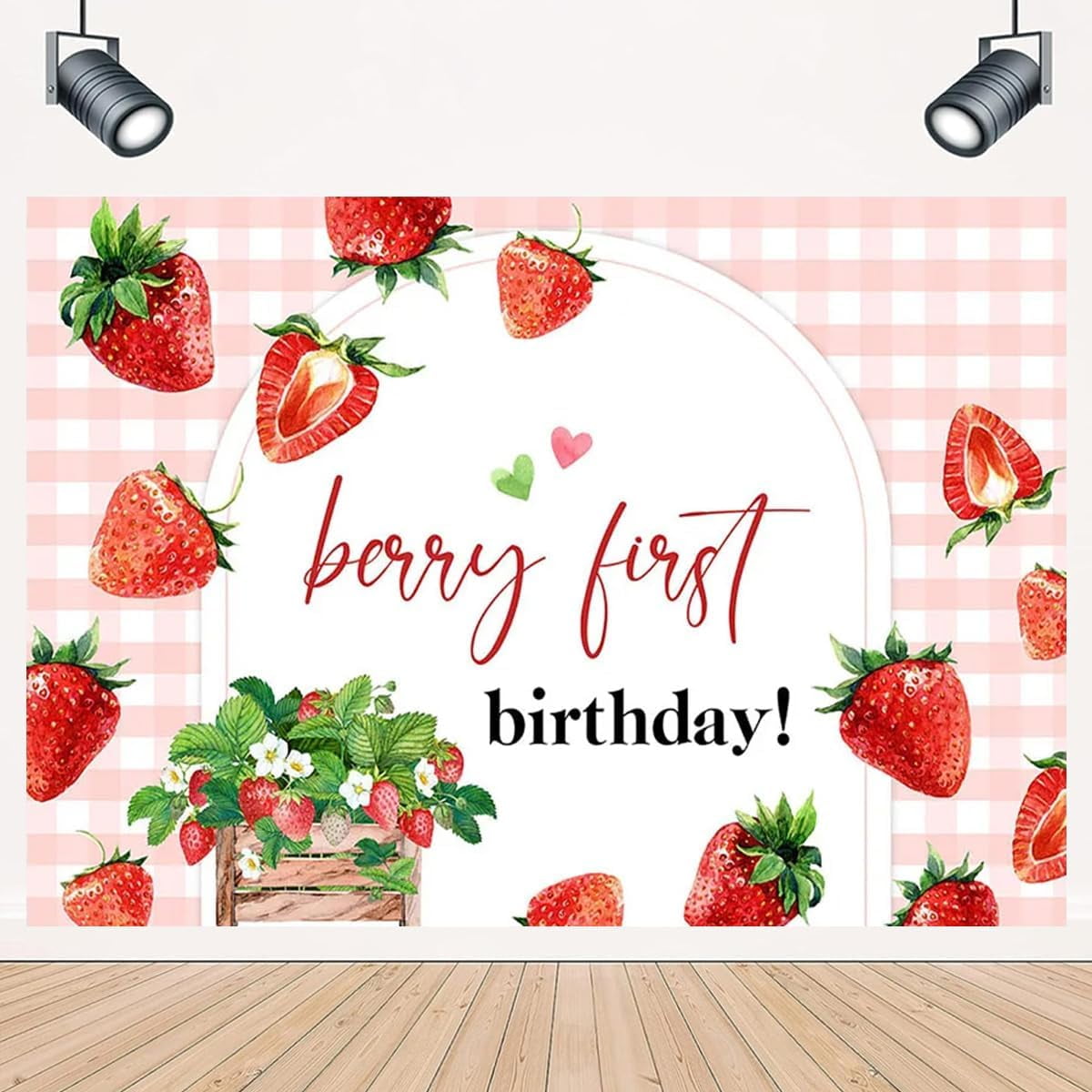 Strawberry 1st Birthday Backdrop for Photography Berry First Birthday ...