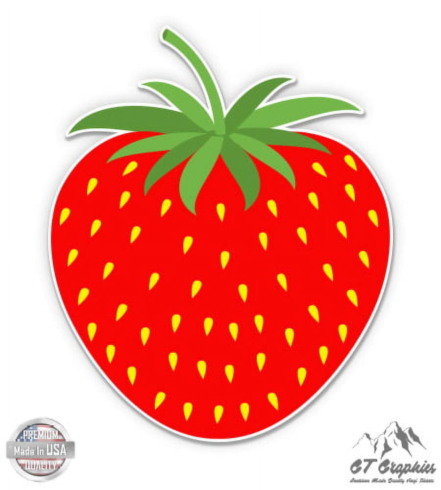Strawberry - 8" Vinyl Sticker - For Car Laptop I-Pad - Waterproof Decal ...