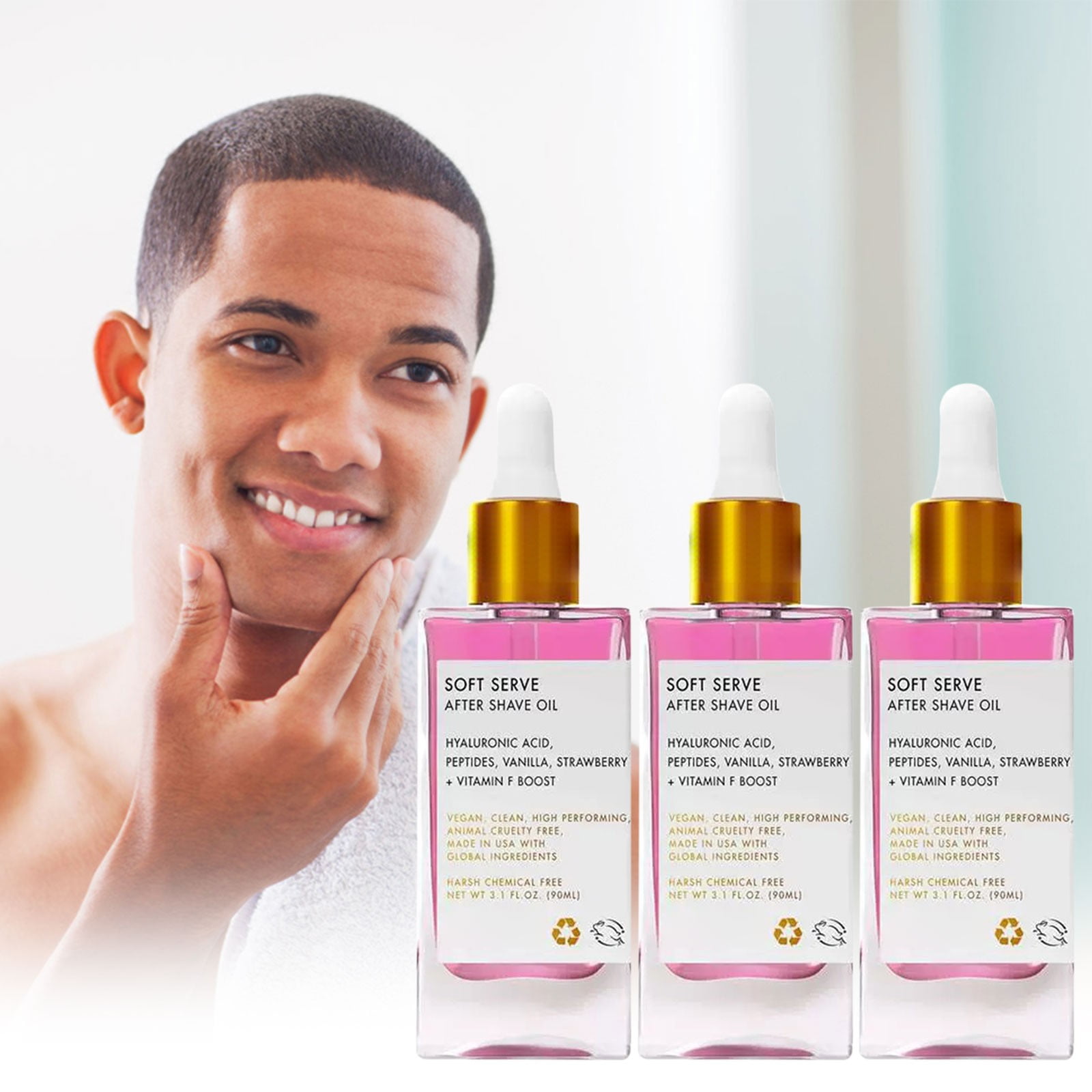 Strawberry After Shave Oil With Hyaluronic Acid & Aloe Vera - Soothe ...