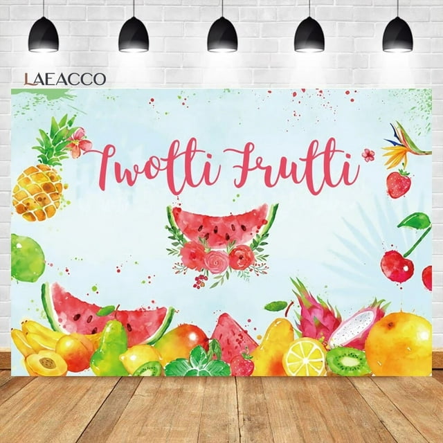 Strawberry Baby Shower Backdrop Green Leaf Flower Sweet Berry Birthday ...