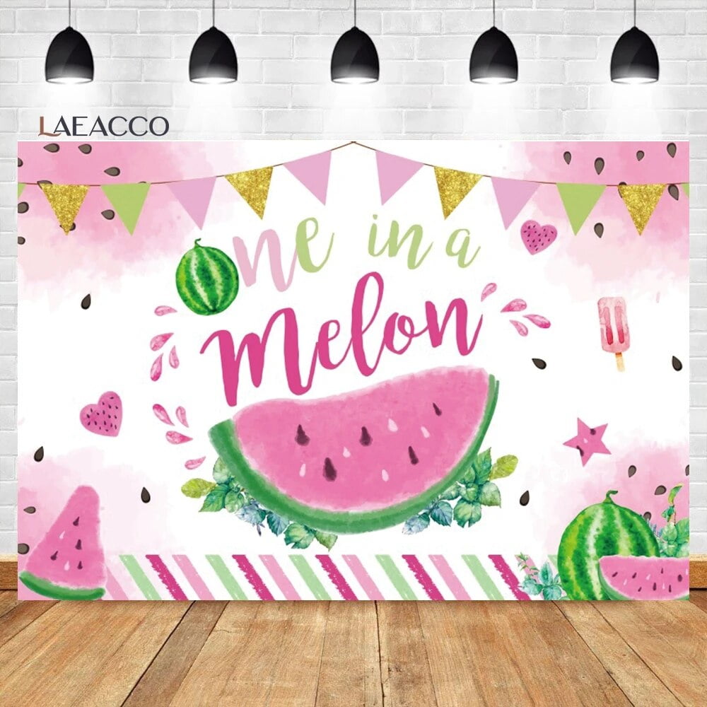 Strawberry Baby Shower Backdrop Green Leaf Flower Sweet Berry Birthday ...