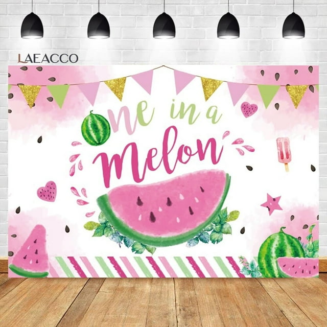 Strawberry Baby Shower Backdrop Green Leaf Flower Sweet Berry Birthday ...