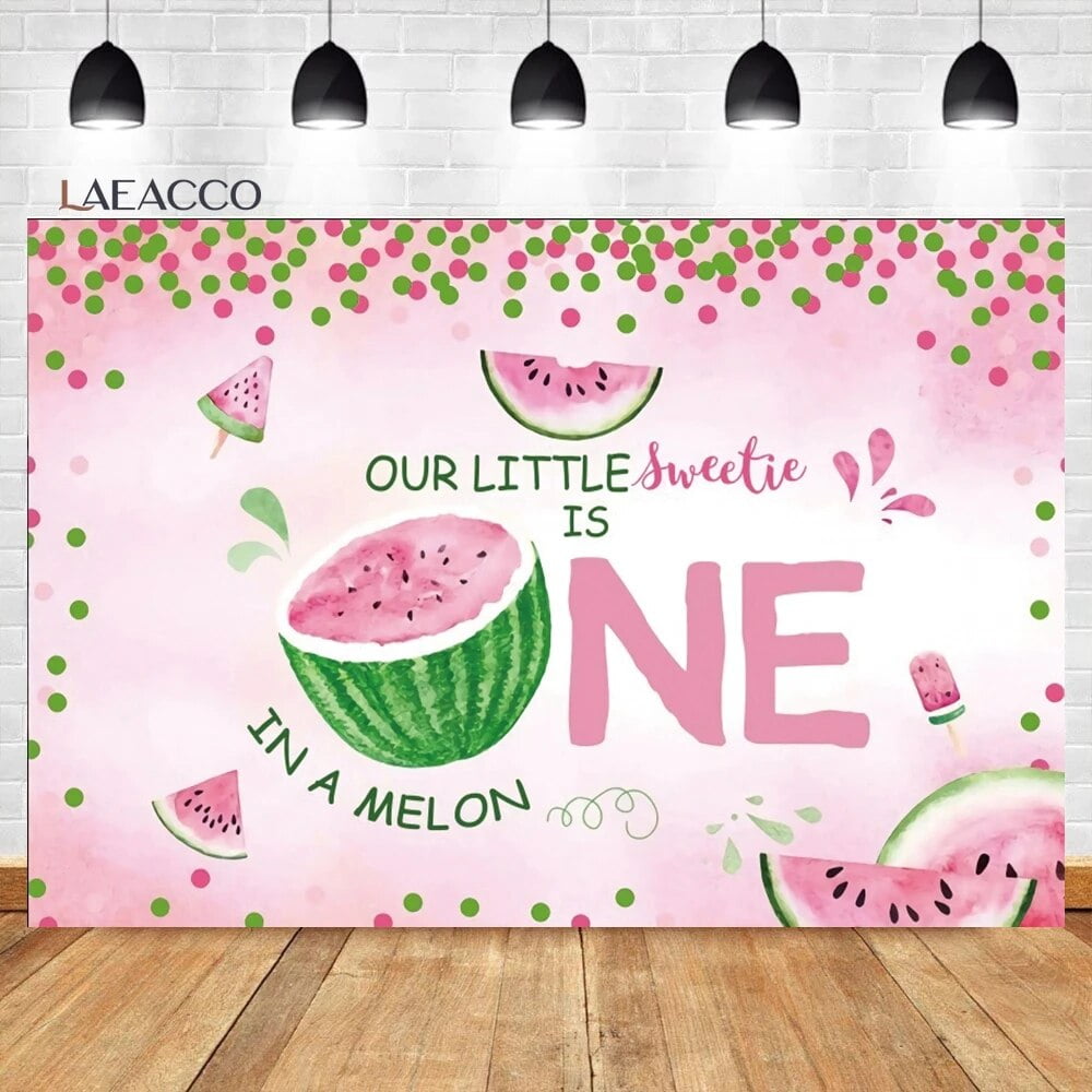 Strawberry Baby Shower Backdrop Green Leaf Flower Sweet Berry Birthday ...